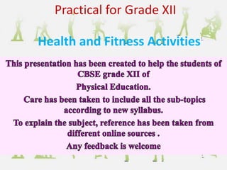 Health and Fitness activity for Grade XII | PPTX