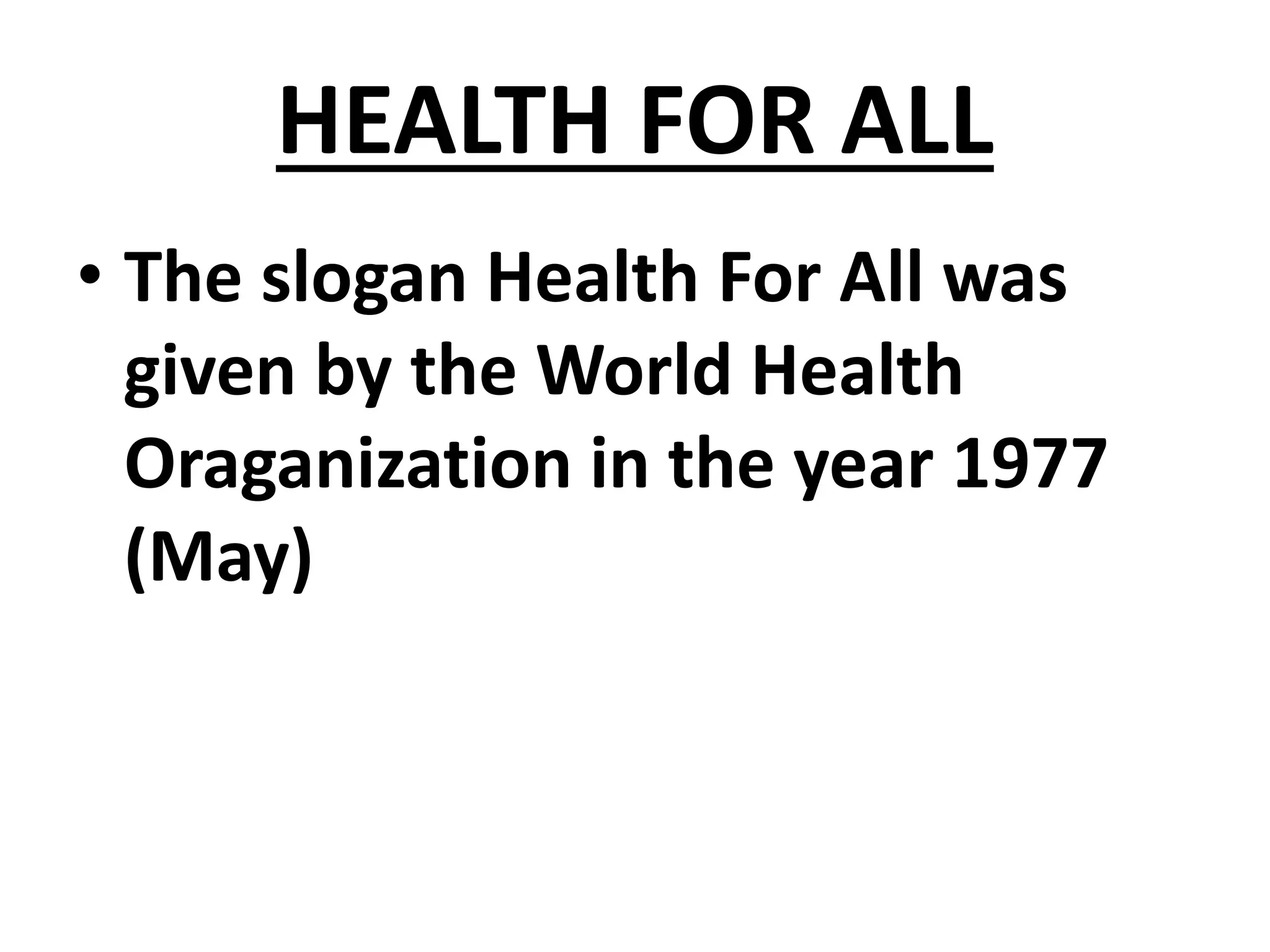 HEALTH FOR ALL | PPTX