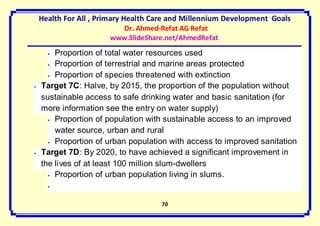 Health for all- primary health care- millennium development goals | PDF