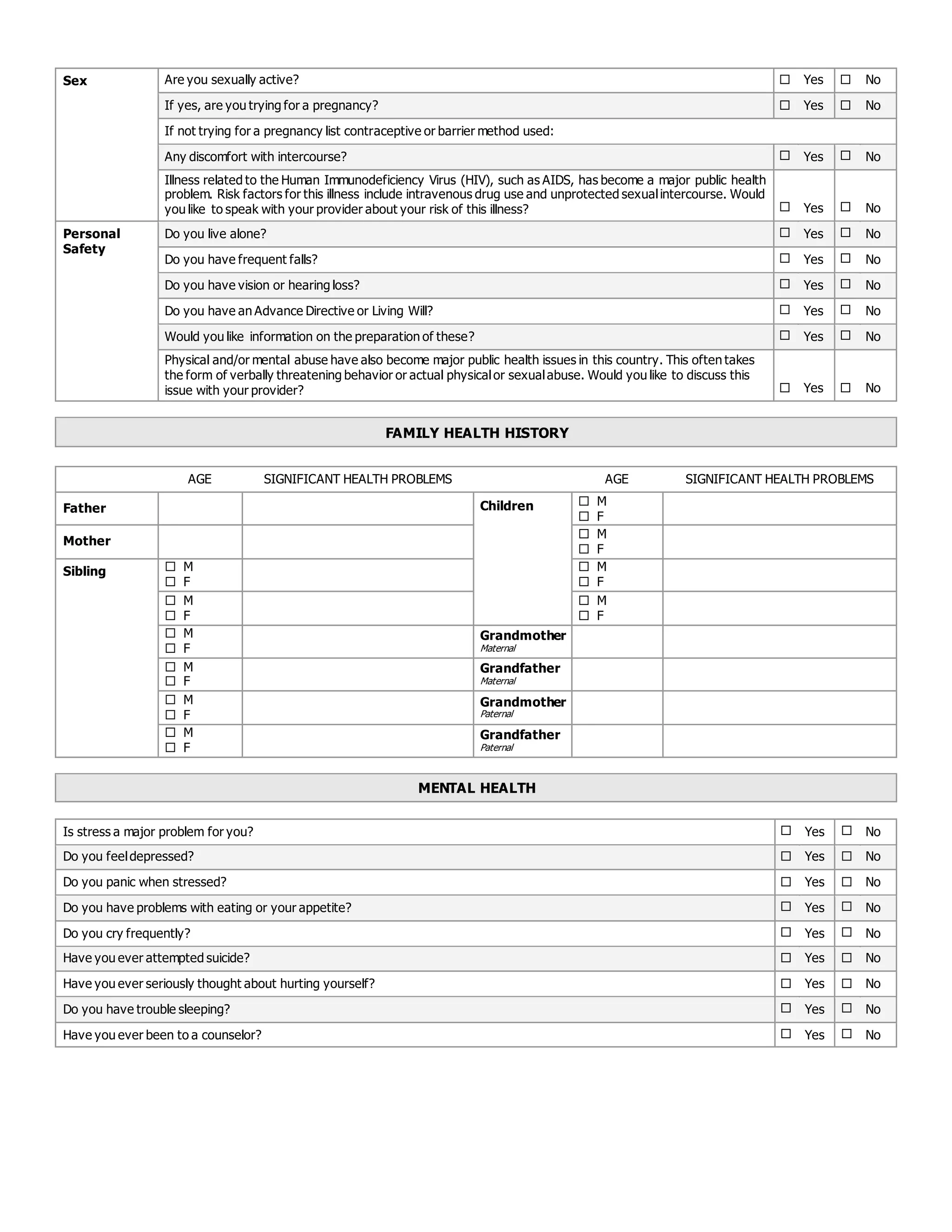 Health form | DOCX