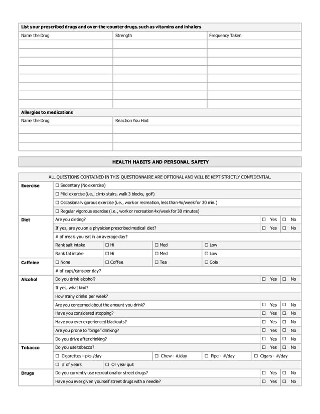 Health form | PDF