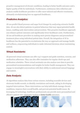 Control blood Pressure & sugar with help of AI | PDF