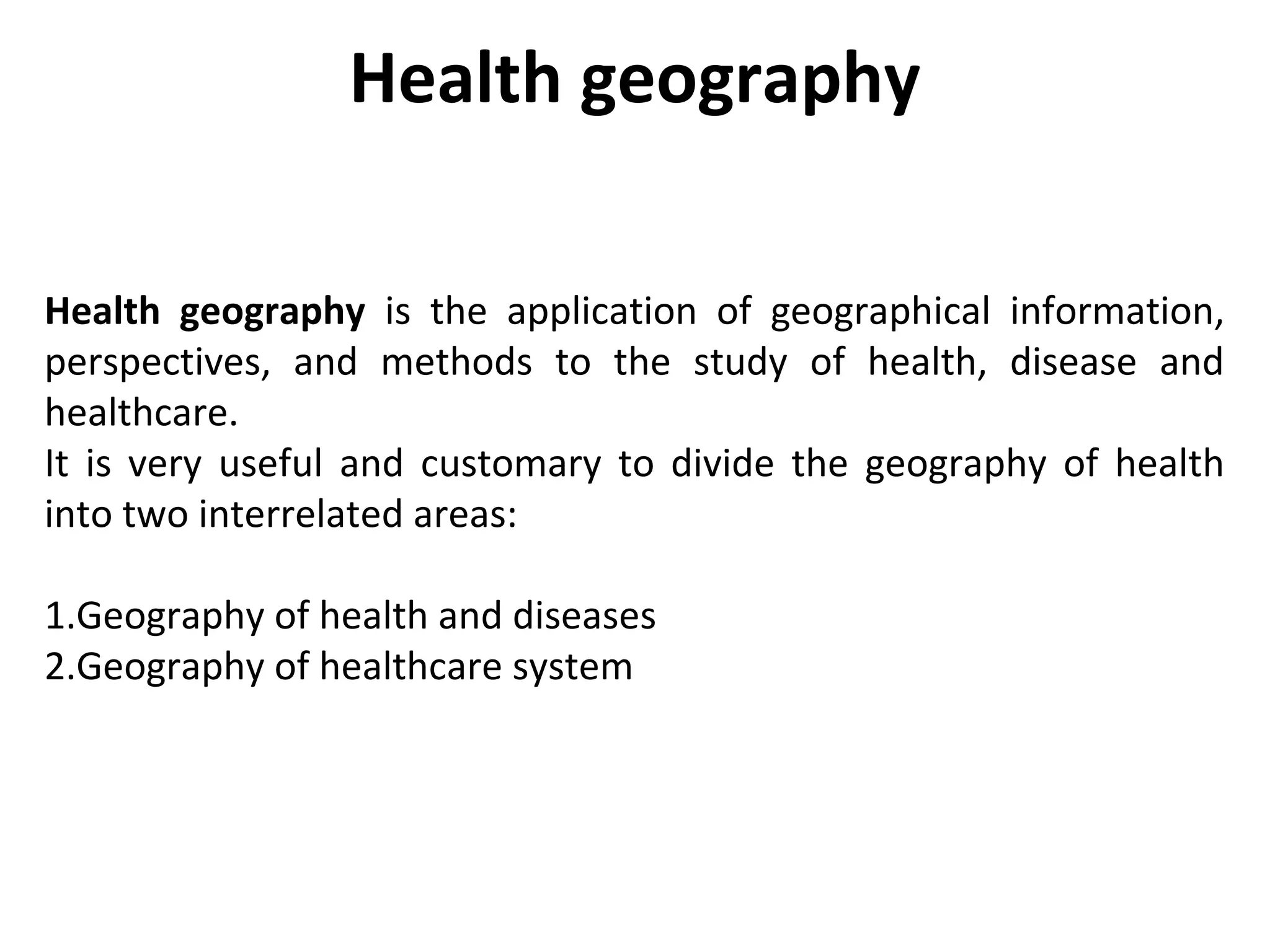 Health GIS (Geographic Information System) | PPT