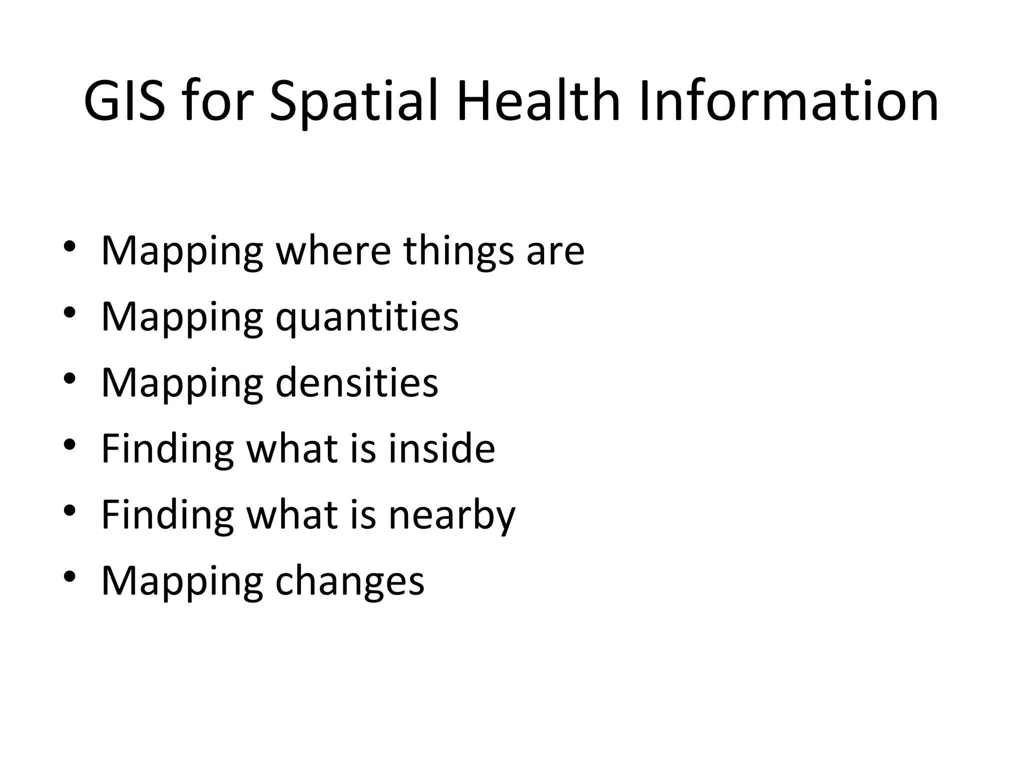 Health GIS (Geographic Information System) | PPT | Geography | Science