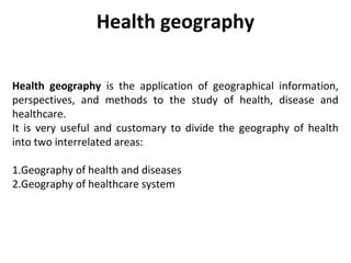 Health GIS (Geographic Information System) | PPT