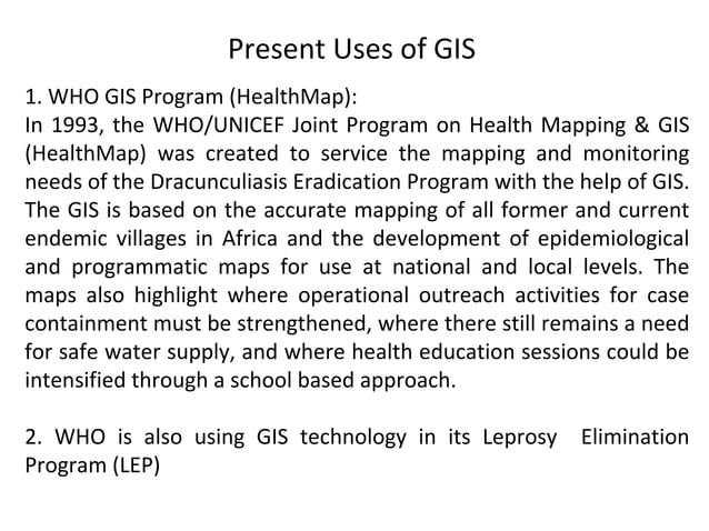 Health GIS (Geographic Information System) | PPT | Geography | Science