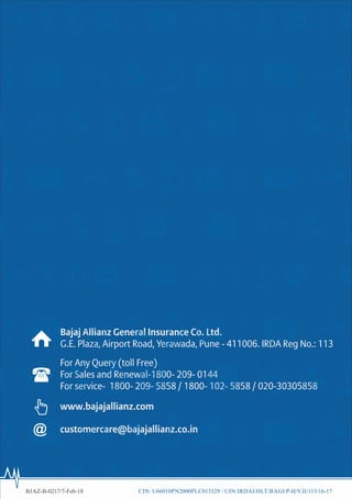 Bajaj Allianz Health Guard Insurance Policy | PDF