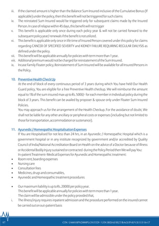 Bajaj Allianz Health Guard Insurance Policy | PDF