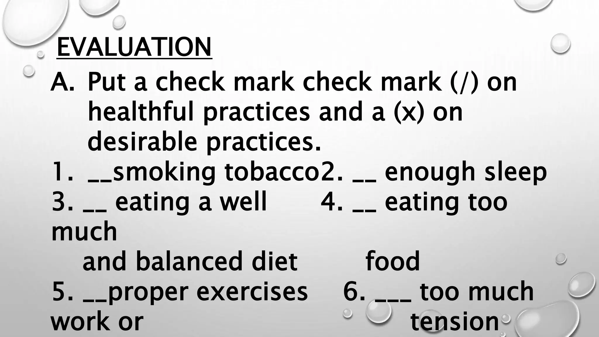 Health habits for the circulatory system (lesson 5) | PPTX