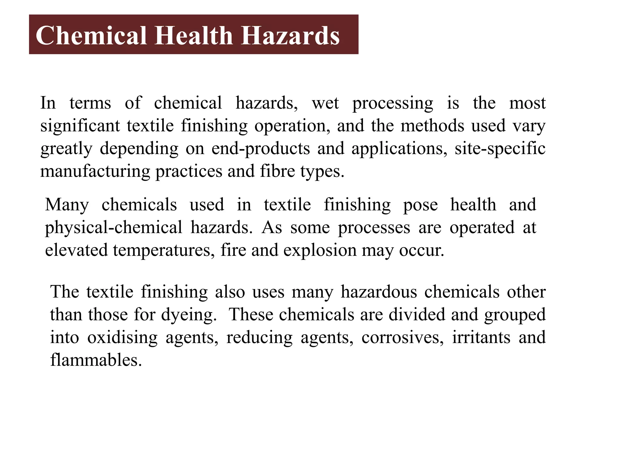 Health hazard of textile sfinishing workers | PPTX