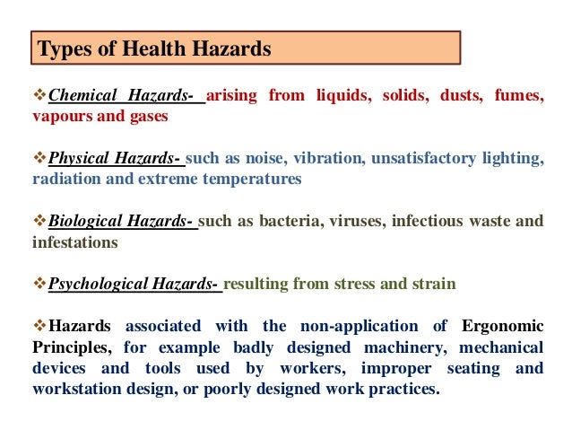 Psychological Hazards Examples