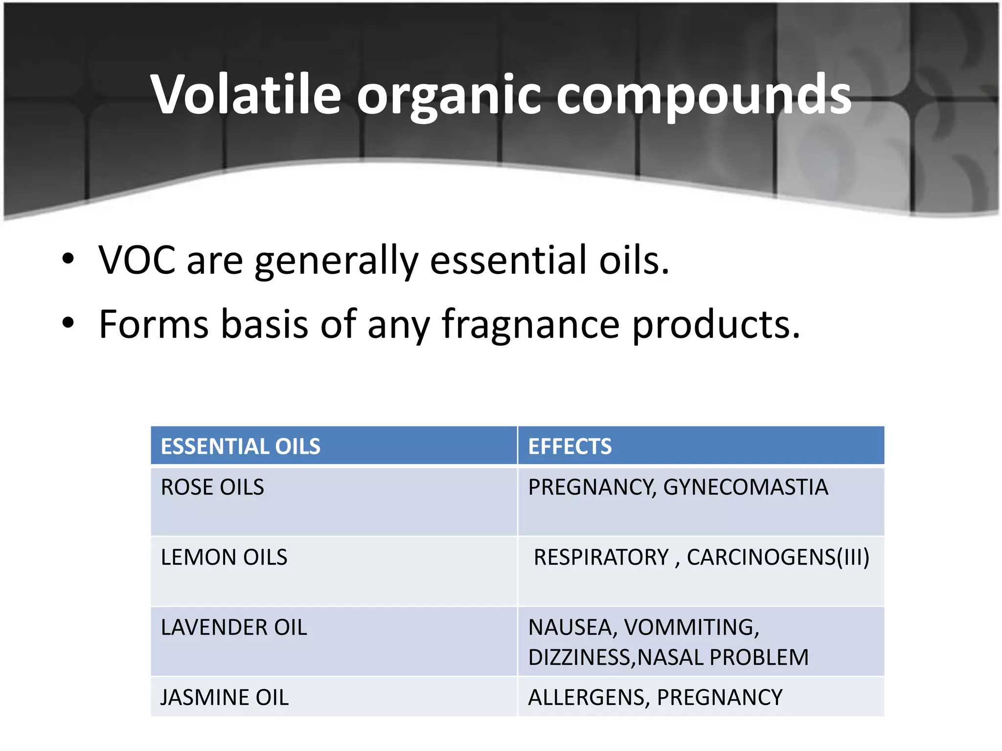 Health hazards of fragnance | PPTX