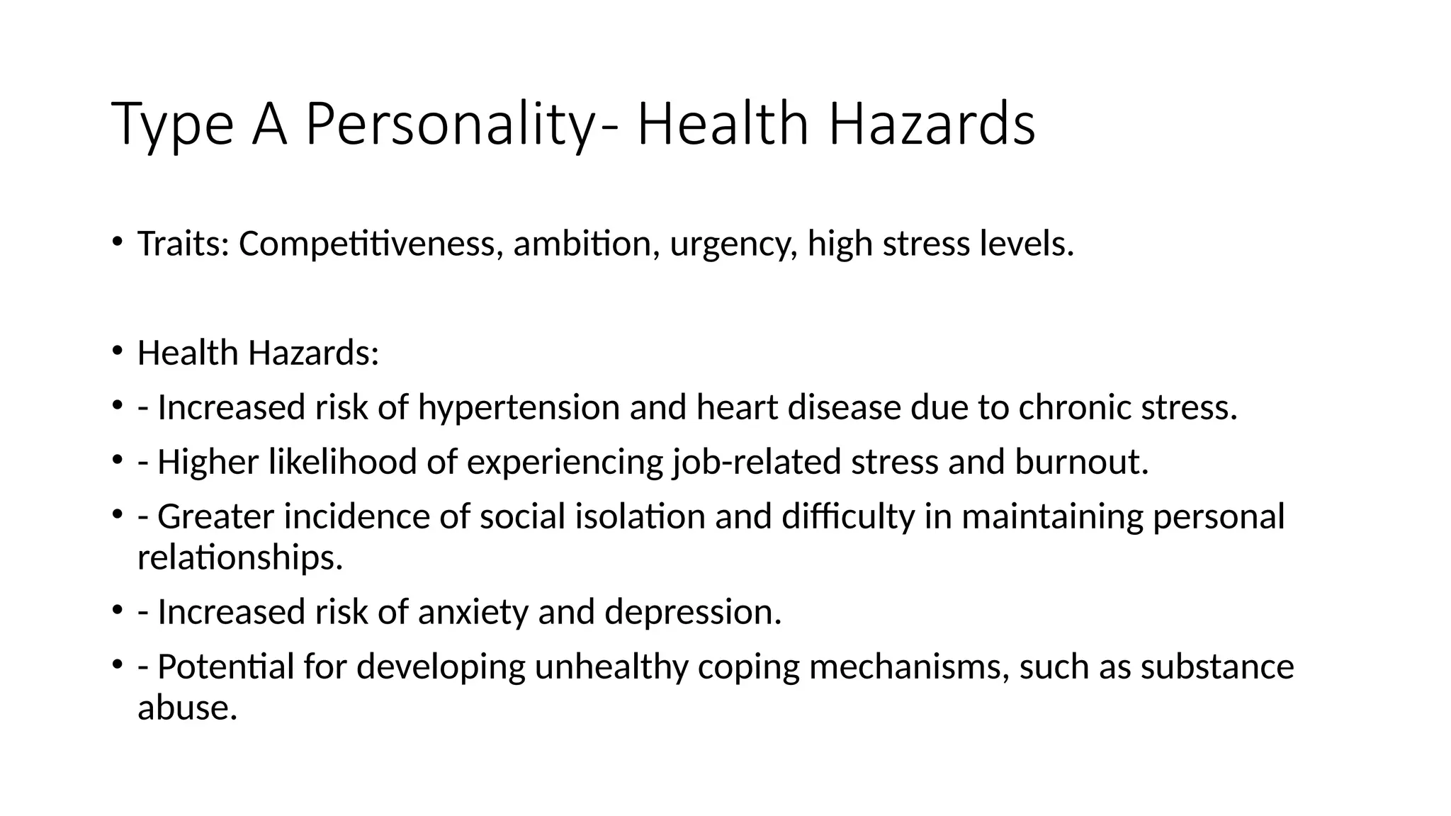 Health Hazards Linked with Personality Types.pptx