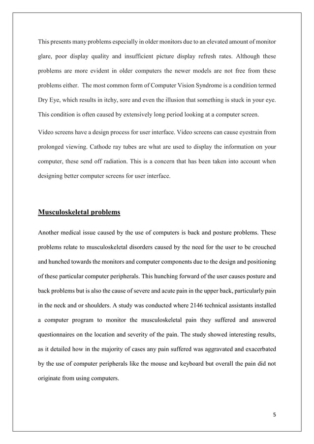 Health hazards of using computer | PDF | Computer Peripherals | Computing