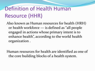 Health human resource ppt | PPTX