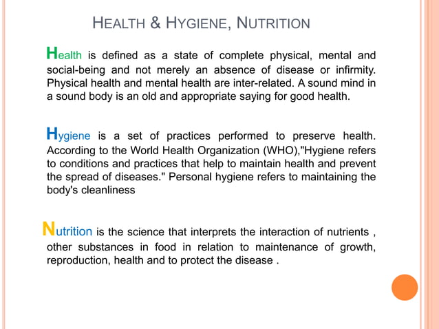 Health hygiene & nutrition | PPTX
