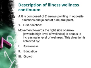 Health illness continuum.pptx for bscnursing | PPTX
