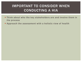 Health impact assessments | PPTX