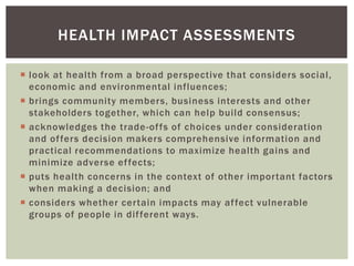 Health impact assessments | PPTX