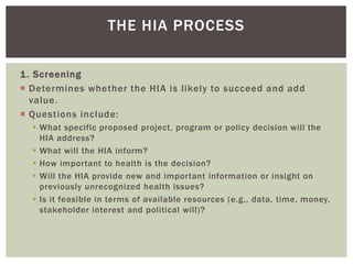 Health impact assessments | PPTX