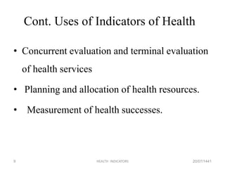 Health indicators | PPT