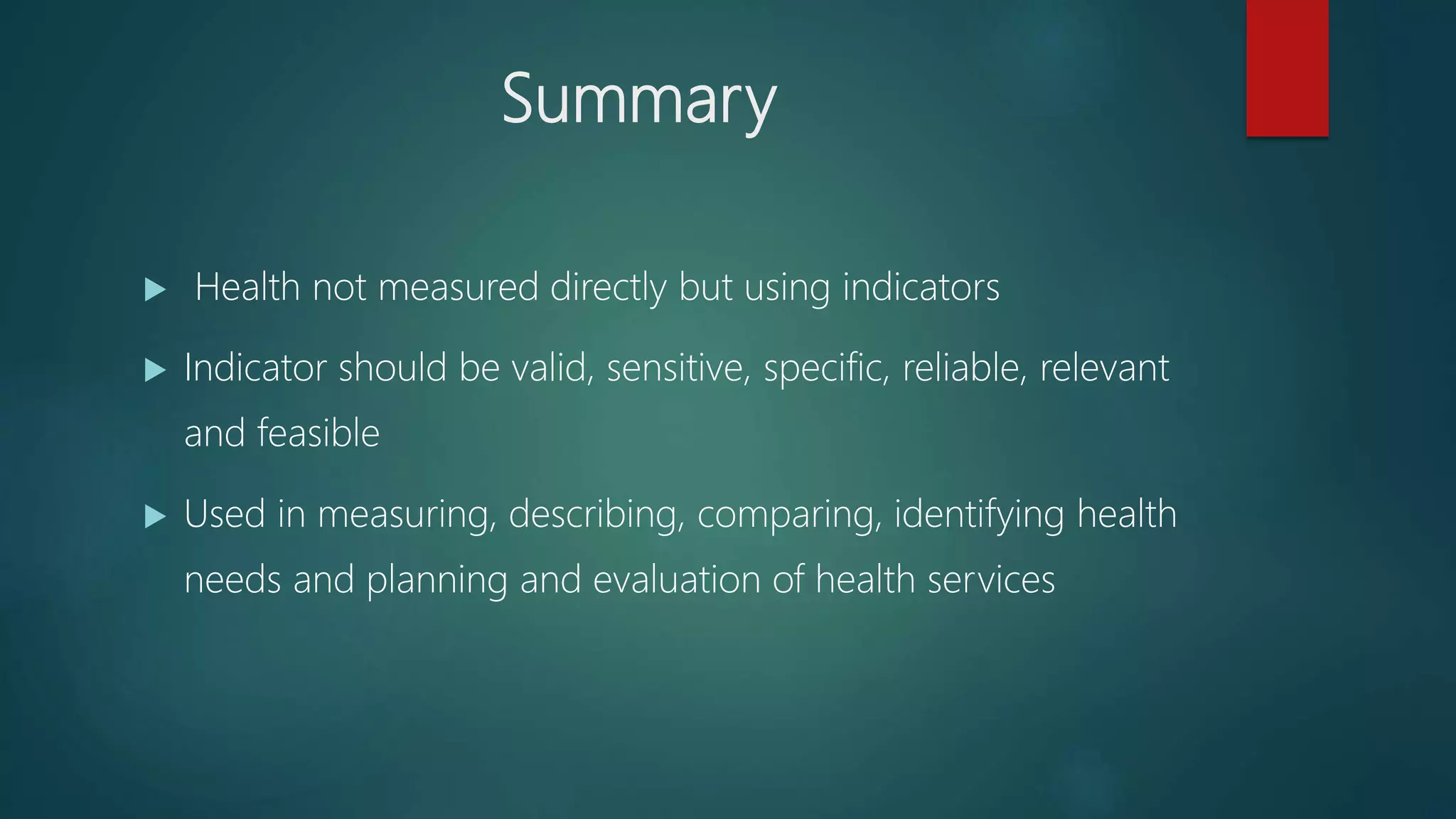 Health indicators | PPTX