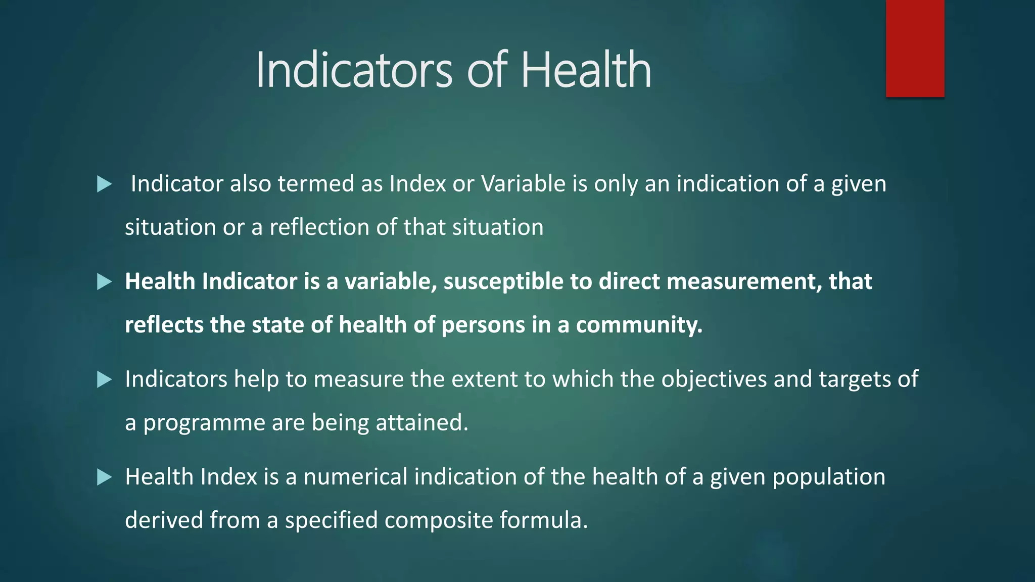 Health indicators | PPTX