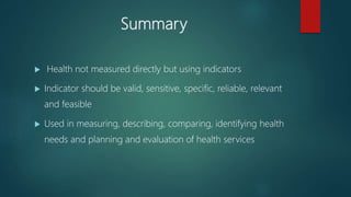 Health indicators | PPTX