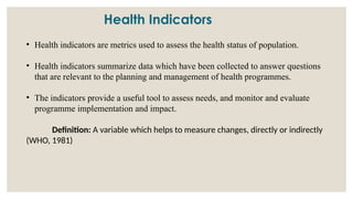 Health Indicators and Evaluation in Economics | PPTX