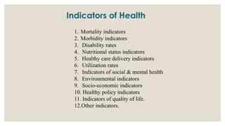 Health Indicators and Evaluation in Economics | PPTX