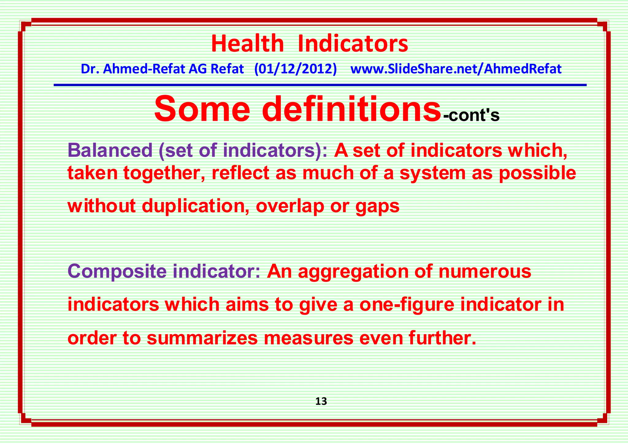 Health indicators an overview | PDF