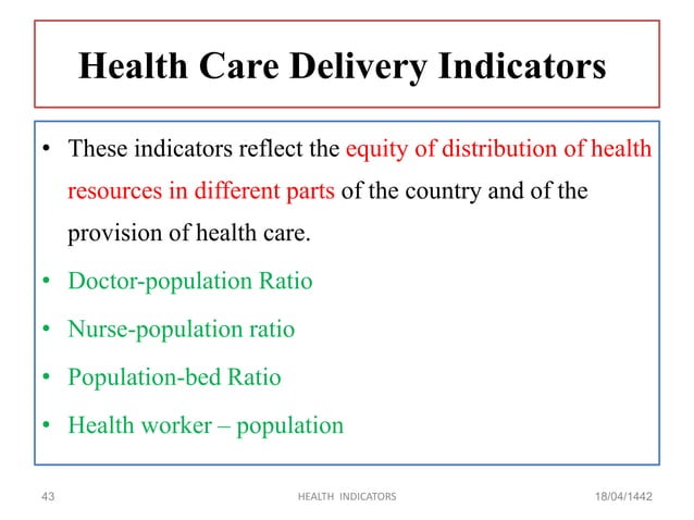 Health indicators lecture 2 | PPTX