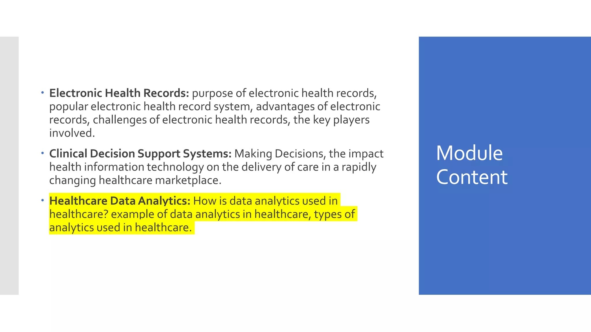 Health Informatics- Module 3-Chapter 3.pptx | Databases | Computer Software and Applications