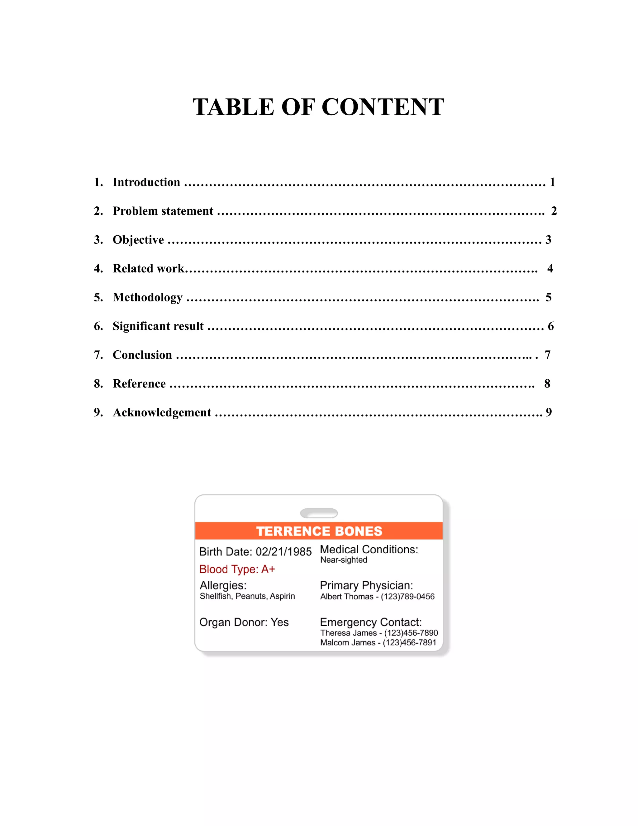 Health information card | PDF