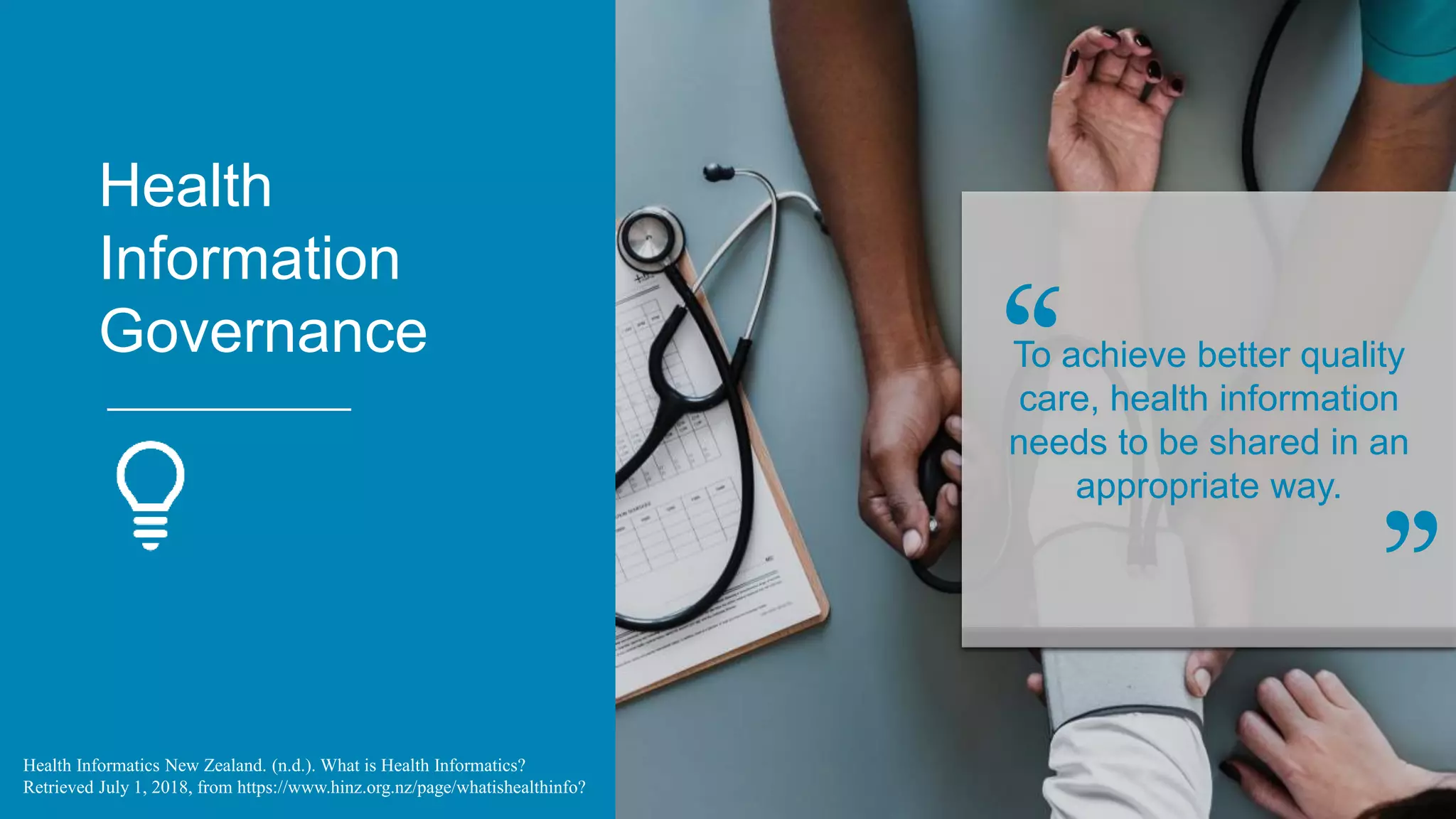 Health information governance presentation | PPTX