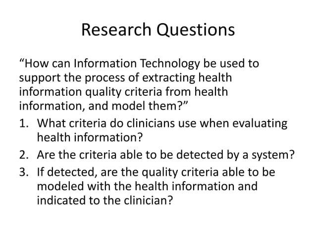 Determining Health Information Quality Indicators | PPTX | Resume ...