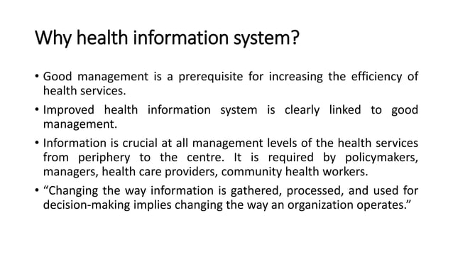 Health information system | PPTX | Operating Systems | Computer ...