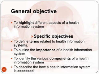 Intorduction to Health information system presentation | PPTX