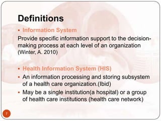 Intorduction to Health information system presentation | PPTX