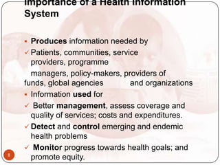 Intorduction to Health information system presentation | PPTX