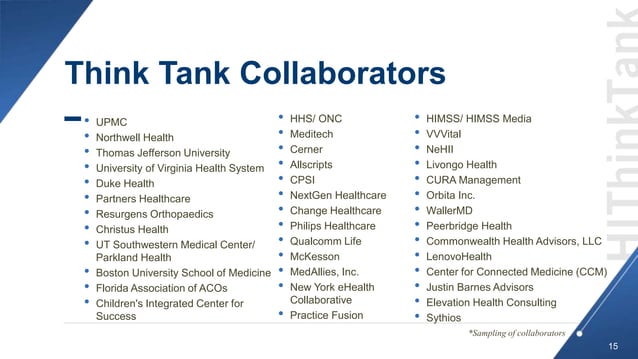 Health innovation think tank key takeaways | PPT