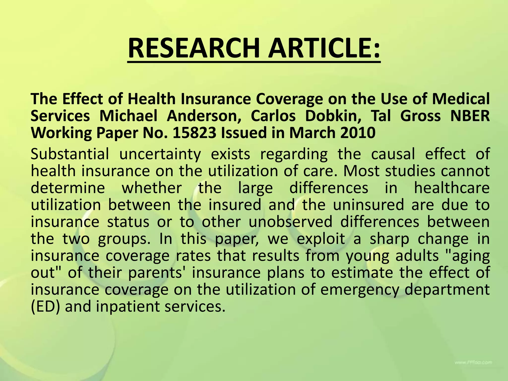 Health insurance | PPTX