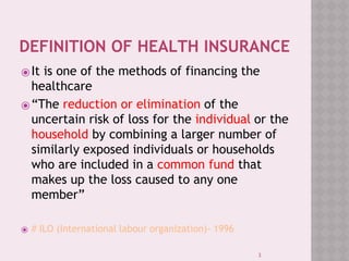 HEALTH INSURANCE AND IT HISTORY (1).pptx | Life Insurance | Insurance