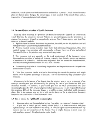 Health insurance an overview | DOC | Health Insurance | Insurance