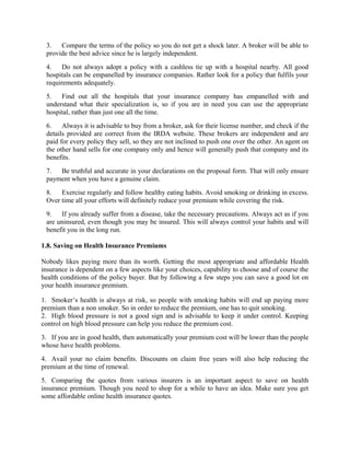 Health insurance an overview | DOC | Health Insurance | Insurance