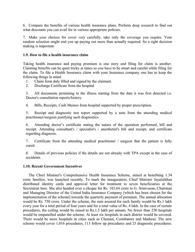 Health insurance an overview | PDF