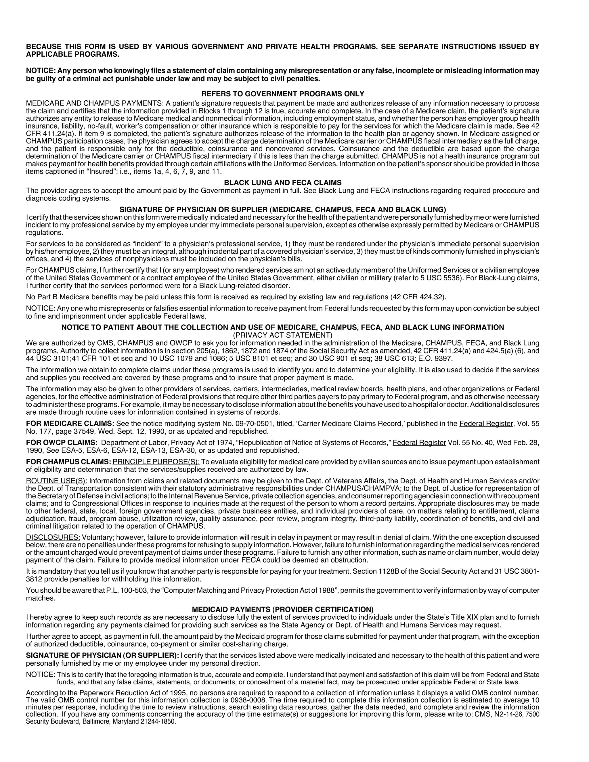Health insurance claim form cms1500 (hosa) | PDF