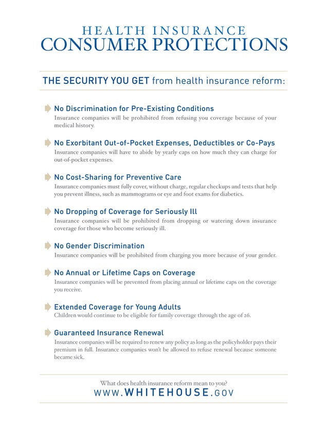 Health Insurance Consumer Protections | PDF