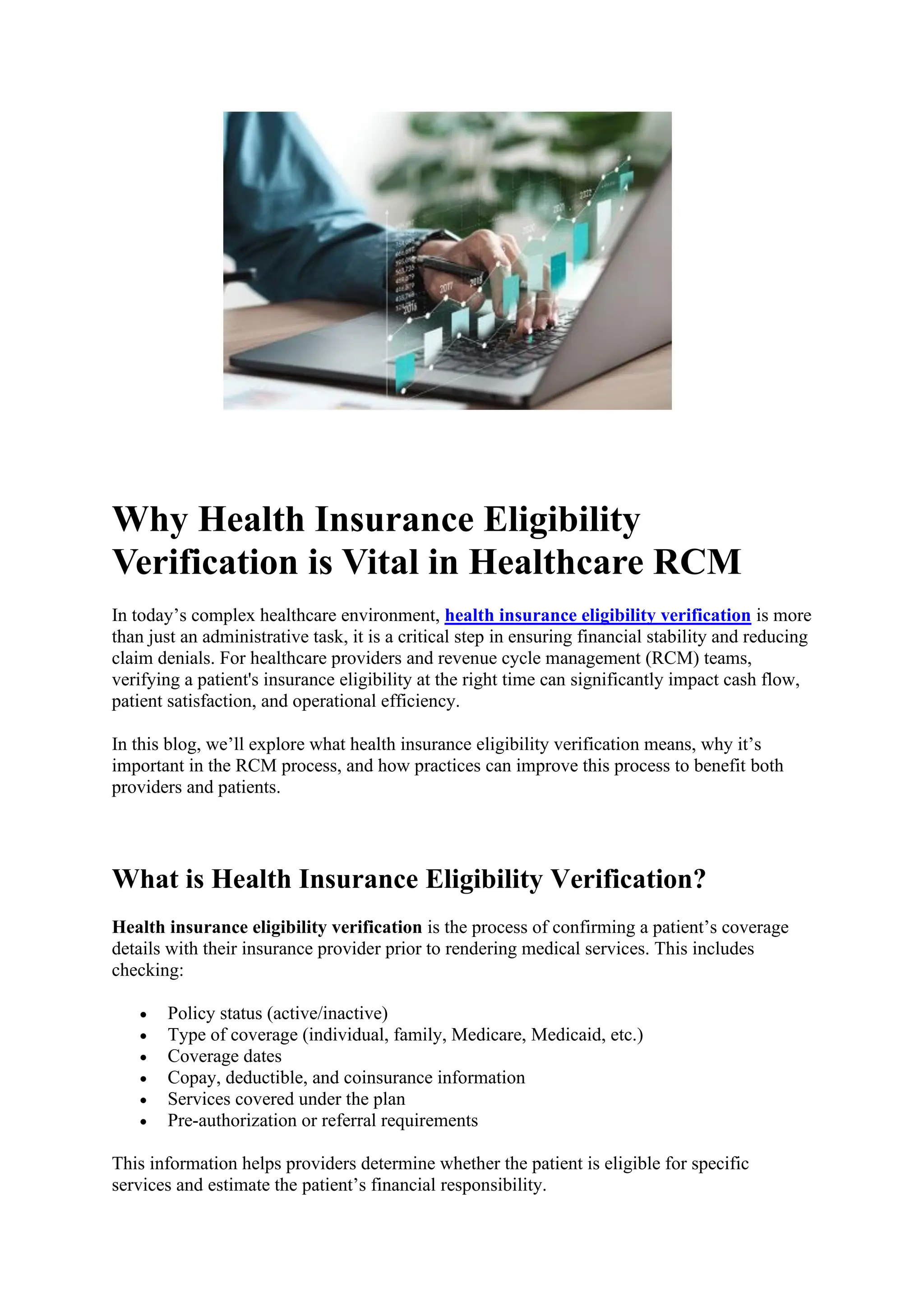 Why Health Insurance Eligibility Verification is Vital in Healthcare ...