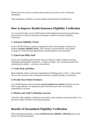 Why Health Insurance Eligibility Verification is Vital in Healthcare ...